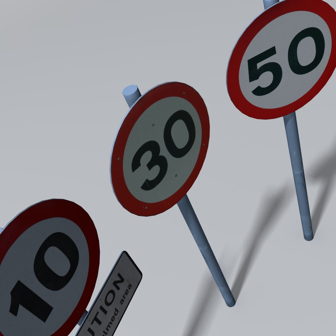 3d speed signs model