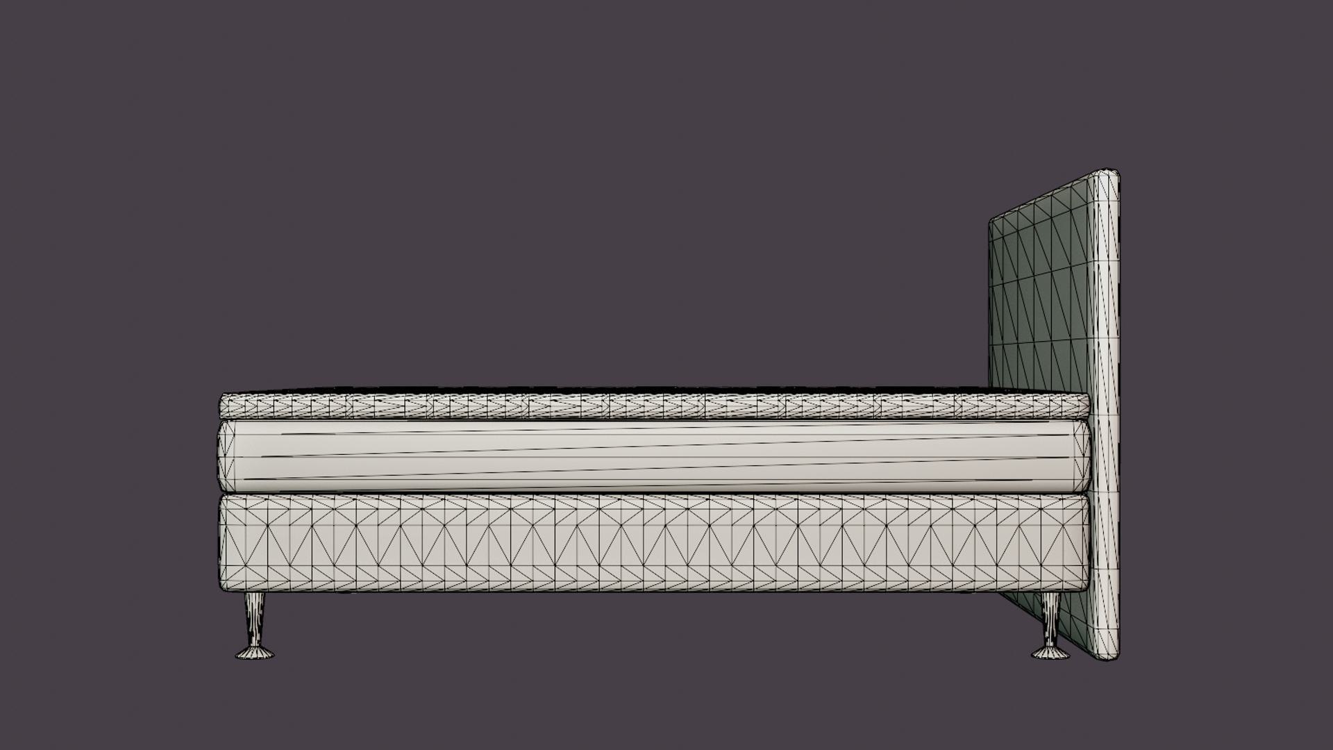 3D Meja Continental Bed 140x200cm Light Gray Model - TurboSquid 2232827