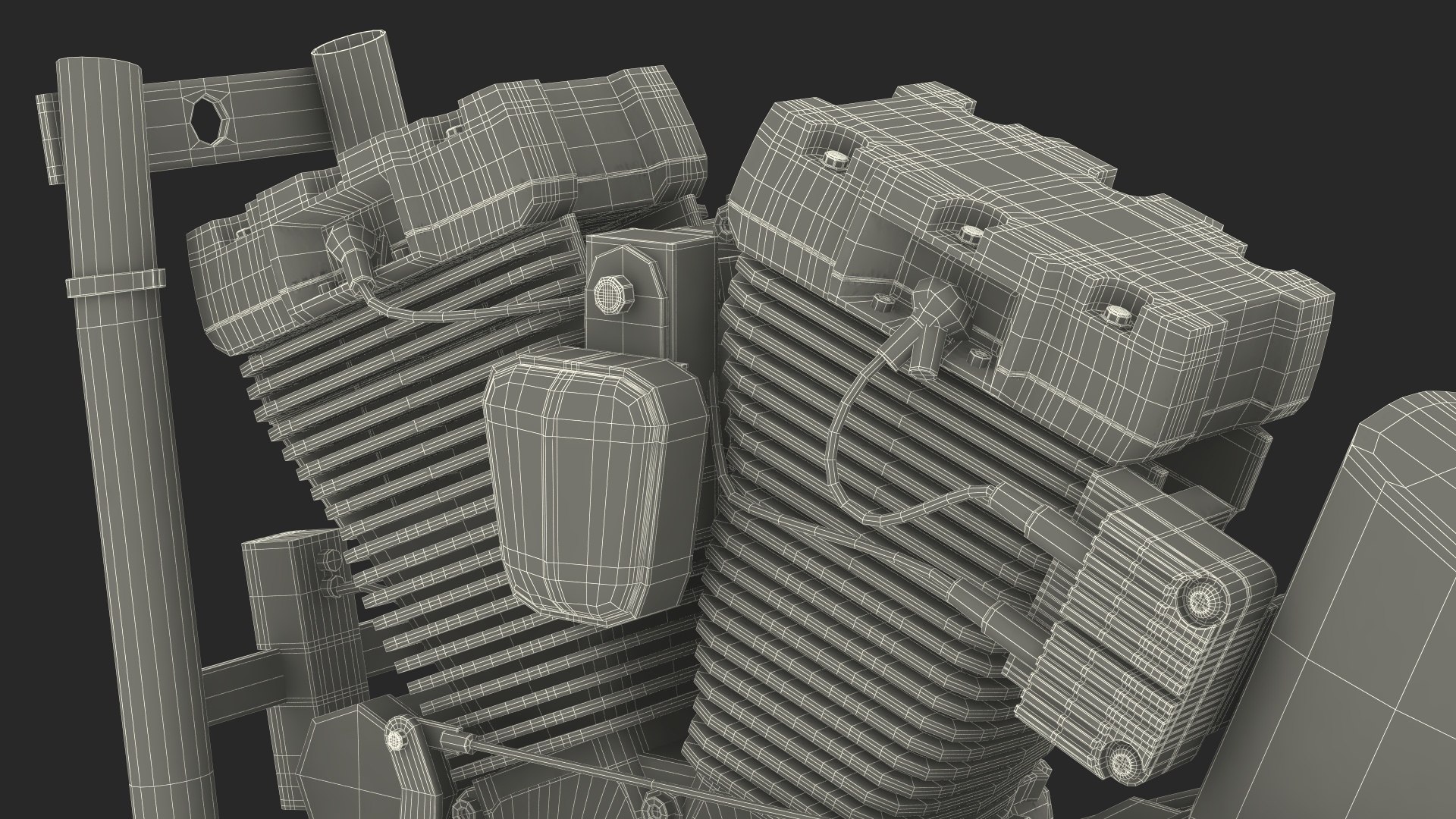 3D V-Twin Motorcycle Engine Model - TurboSquid 2307855