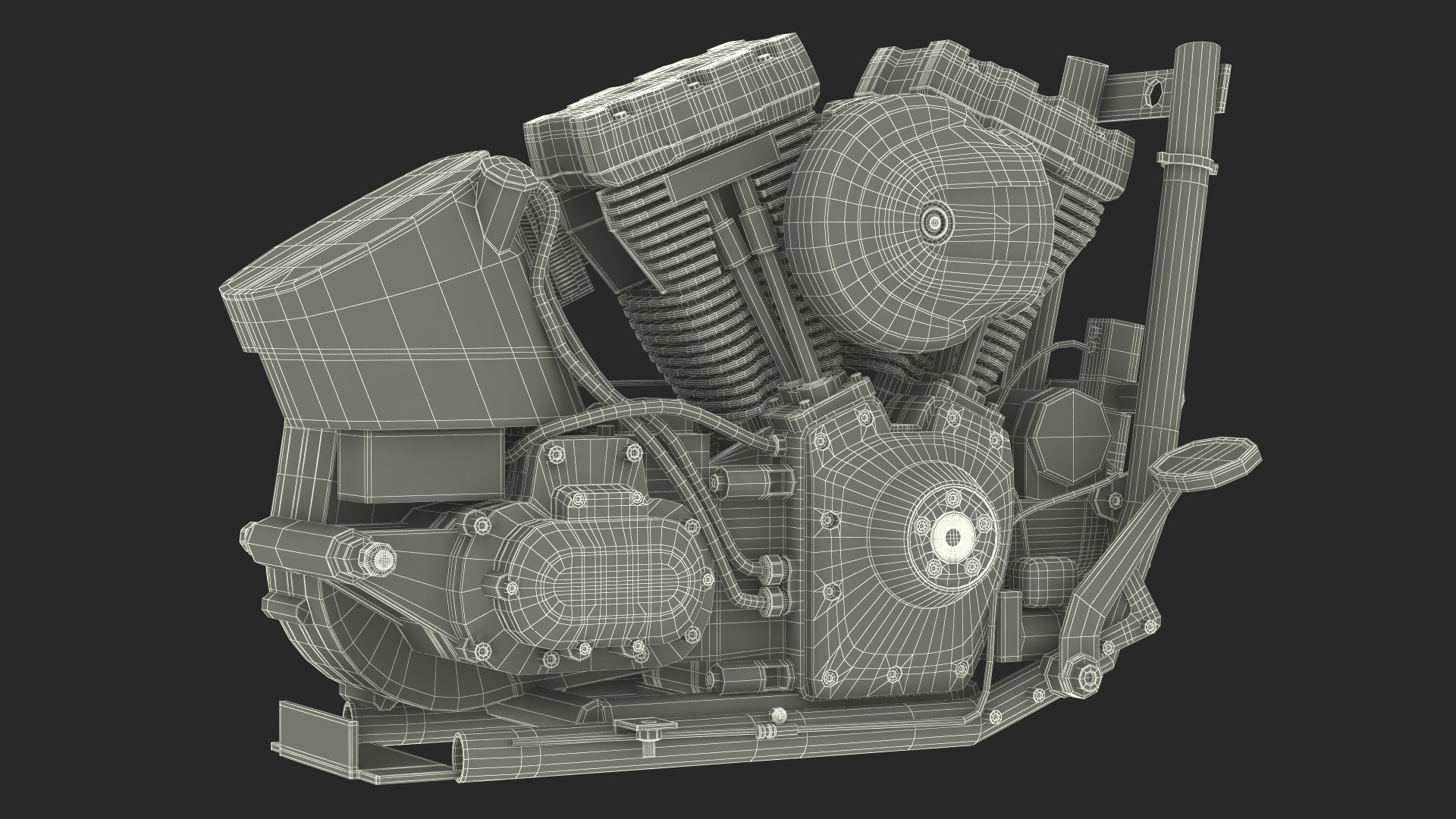 3D V-Twin Motorcycle Engine Model - TurboSquid 2307855