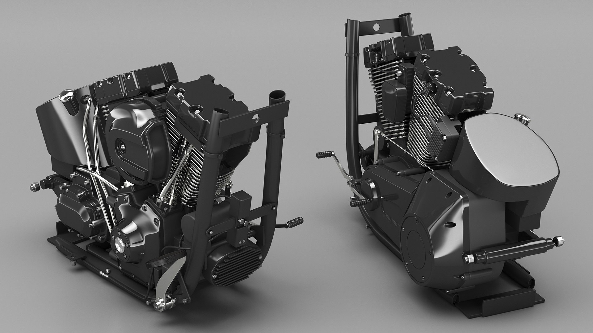 3D V-Twin Motorcycle Engine Model - TurboSquid 2307855