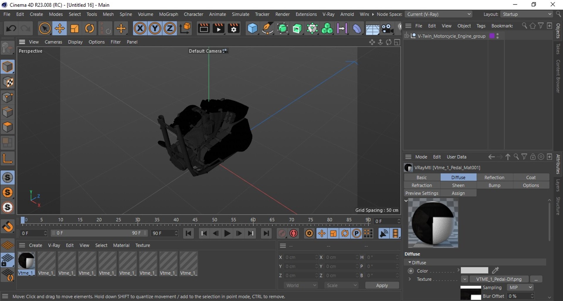 3D V-Twin Motorcycle Engine Model - TurboSquid 2307855