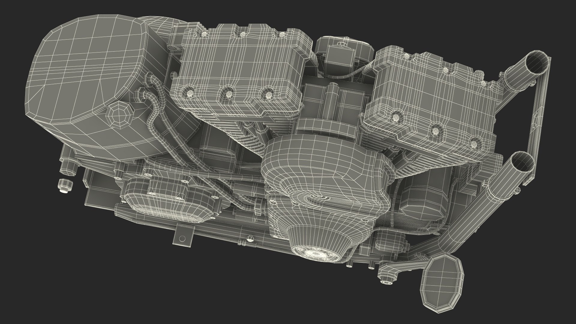 3D V-Twin Motorcycle Engine Model - TurboSquid 2307855