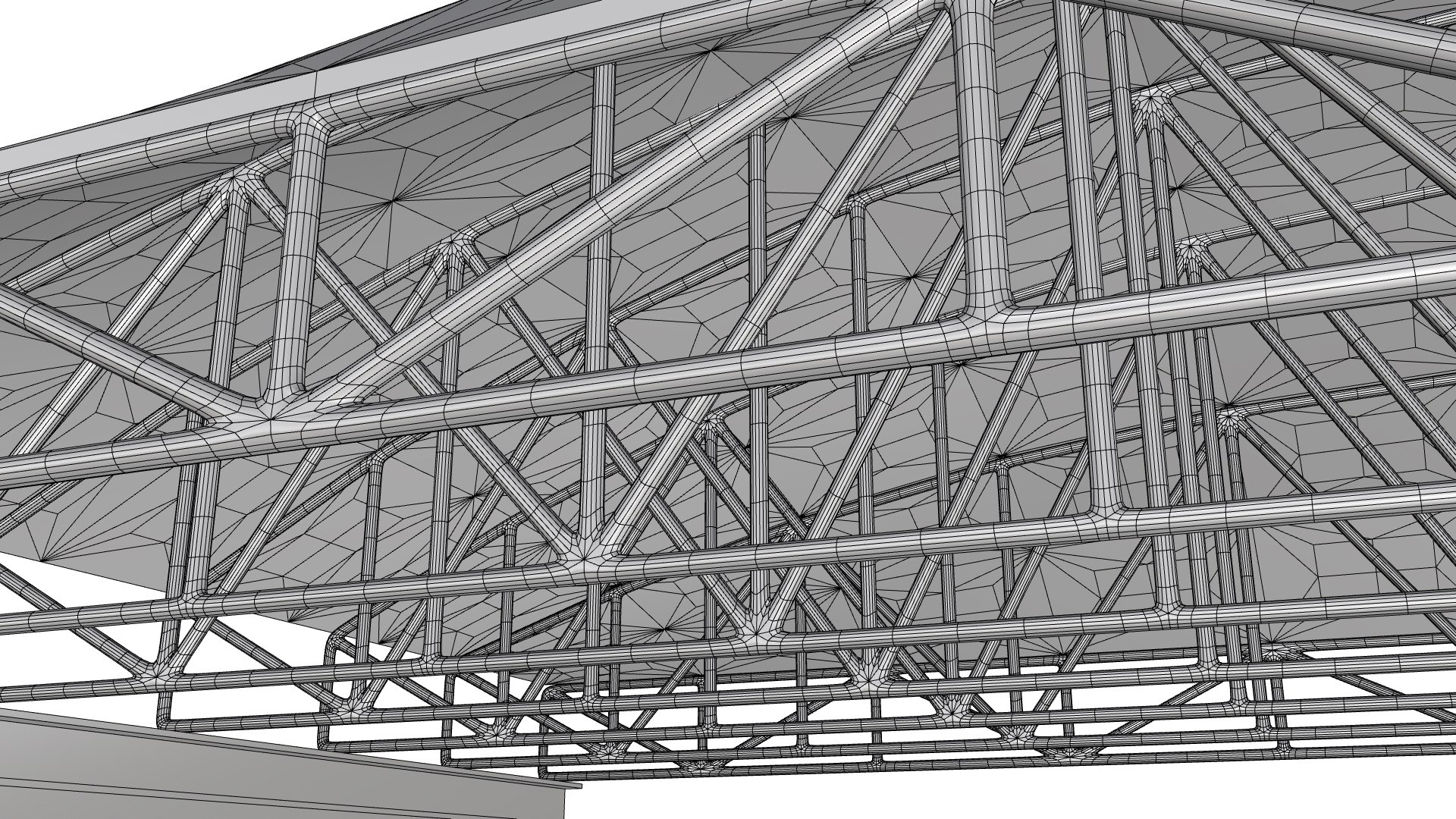 3D Model Concave Roof Truss - TurboSquid 2163338