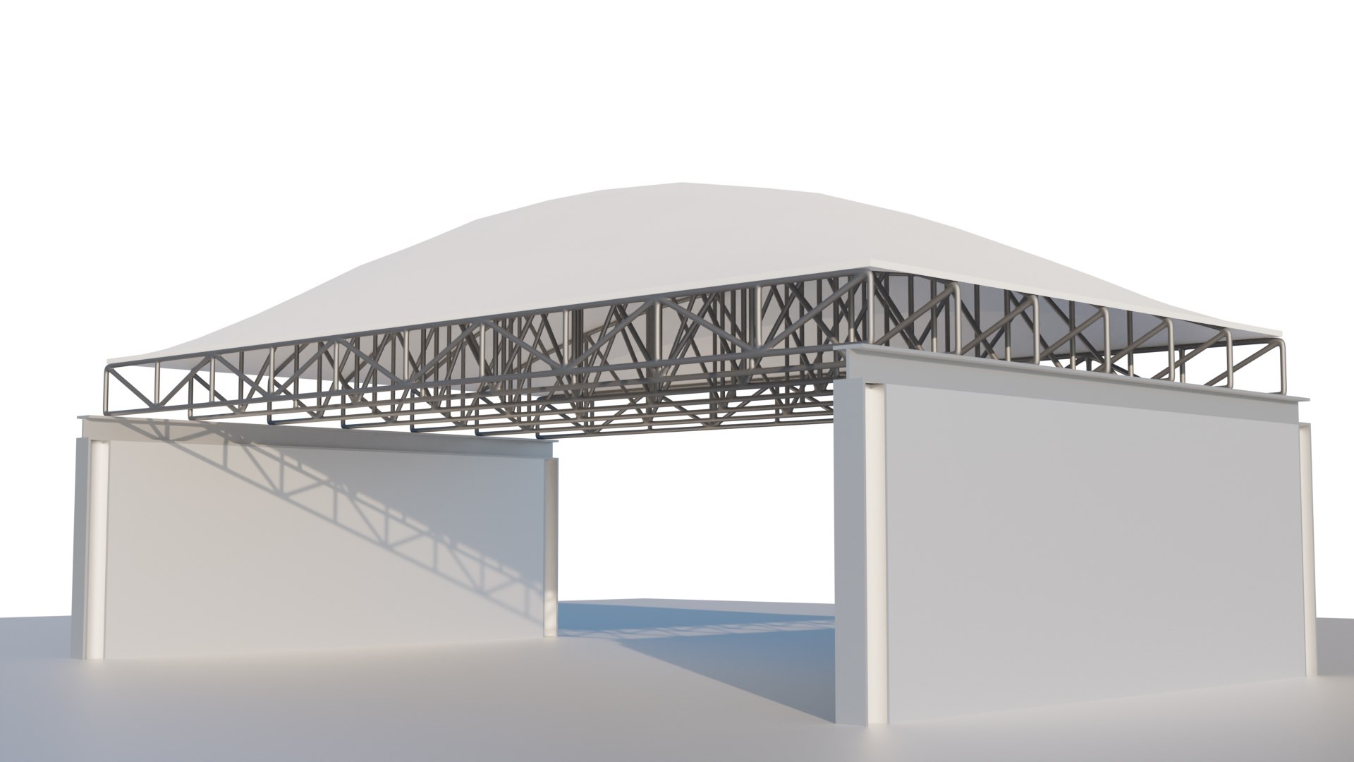 3D Model Concave Roof Truss - TurboSquid 2163338