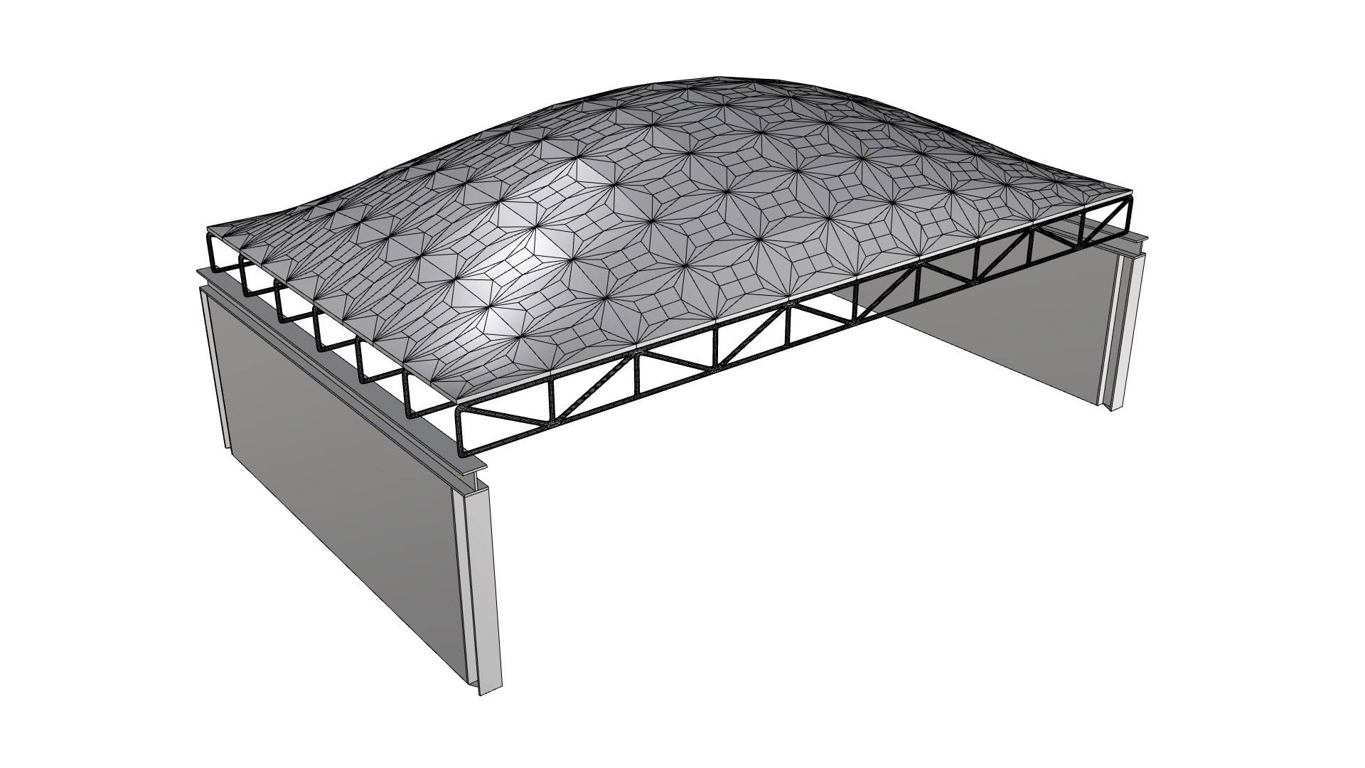 3D Model Concave Roof Truss - TurboSquid 2163338
