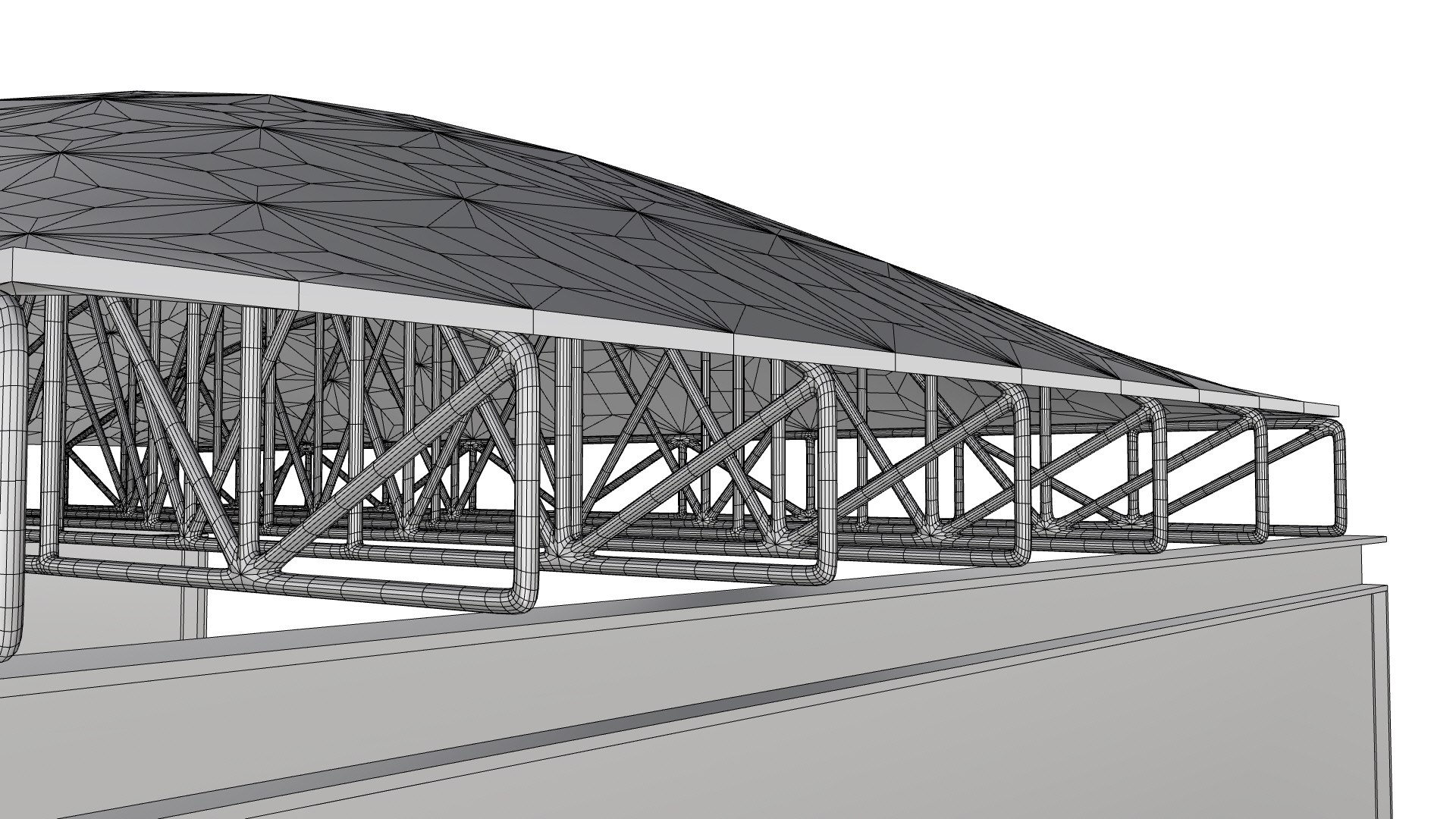 3D Model Concave Roof Truss - TurboSquid 2163338