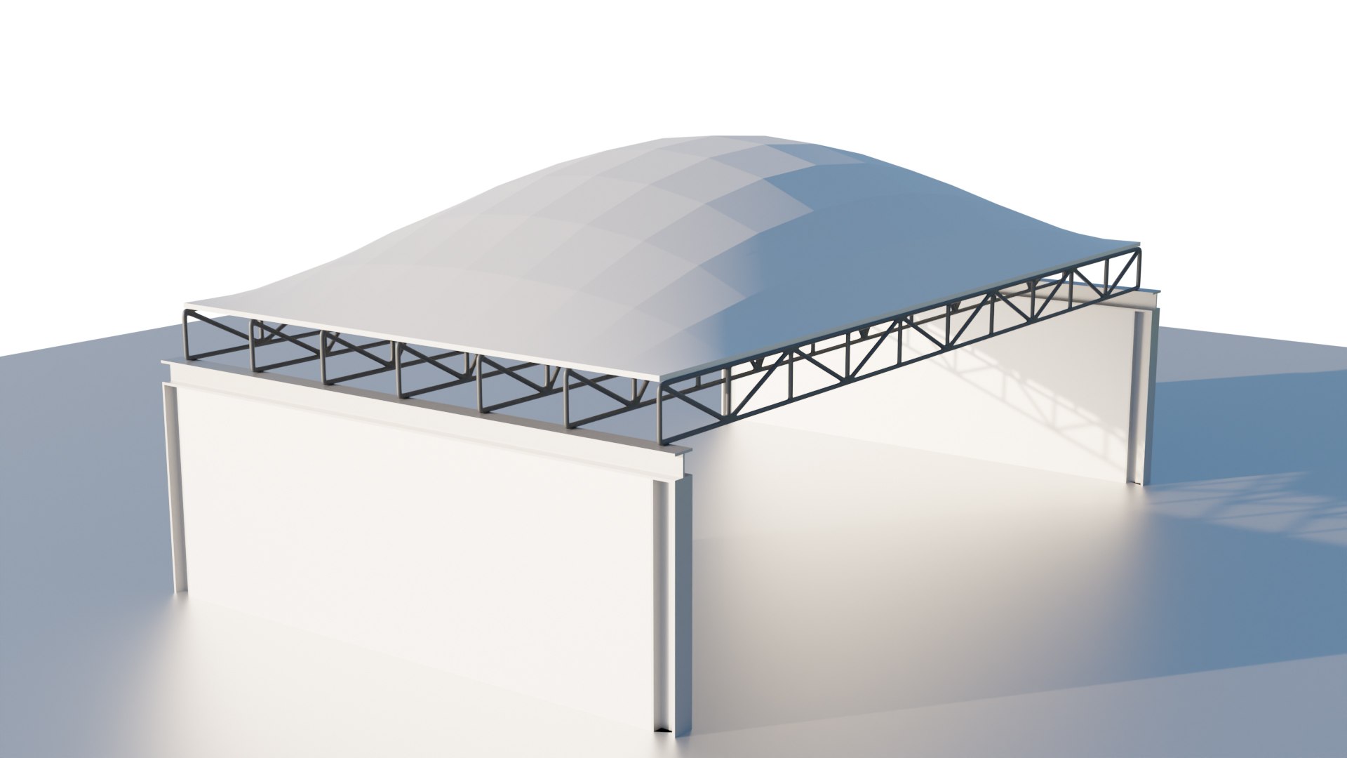 3D Model Concave Roof Truss - TurboSquid 2163338