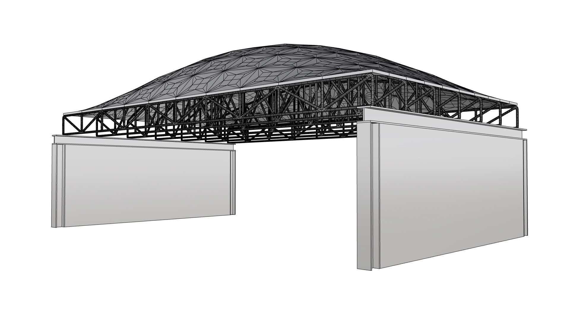 3D Model Concave Roof Truss - TurboSquid 2163338
