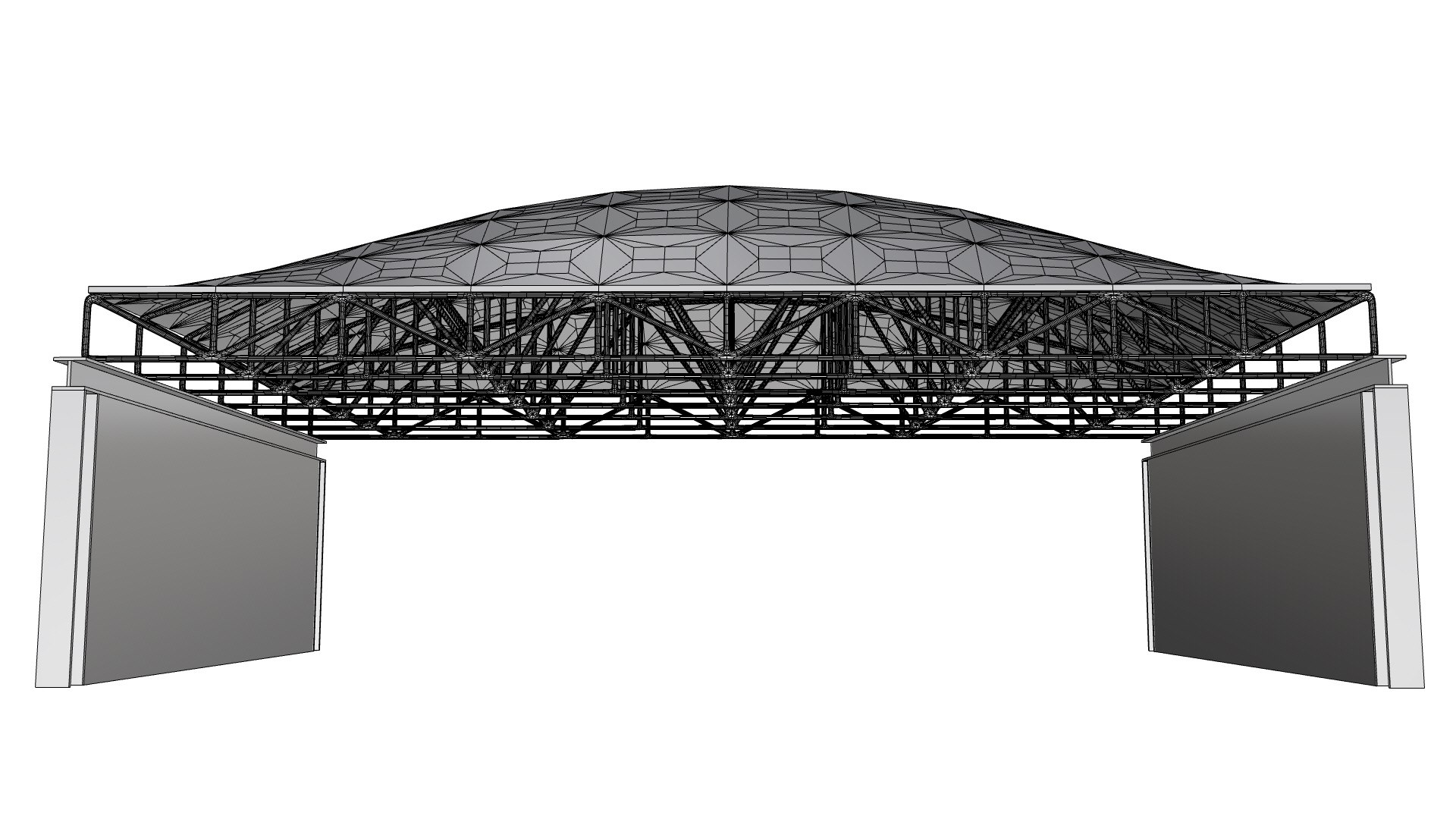 3D Model Concave Roof Truss - TurboSquid 2163338