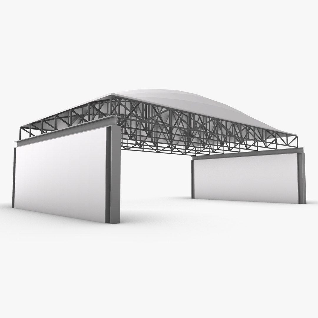 3D model Concave Roof Truss - TurboSquid 2163338