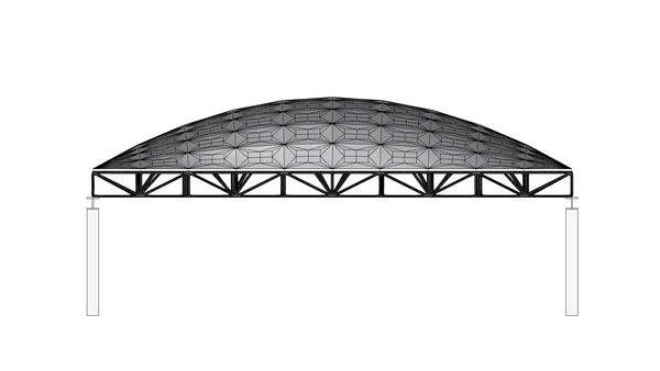 modelo 3d Armazón de techo cóncavo - TurboSquid 2163338