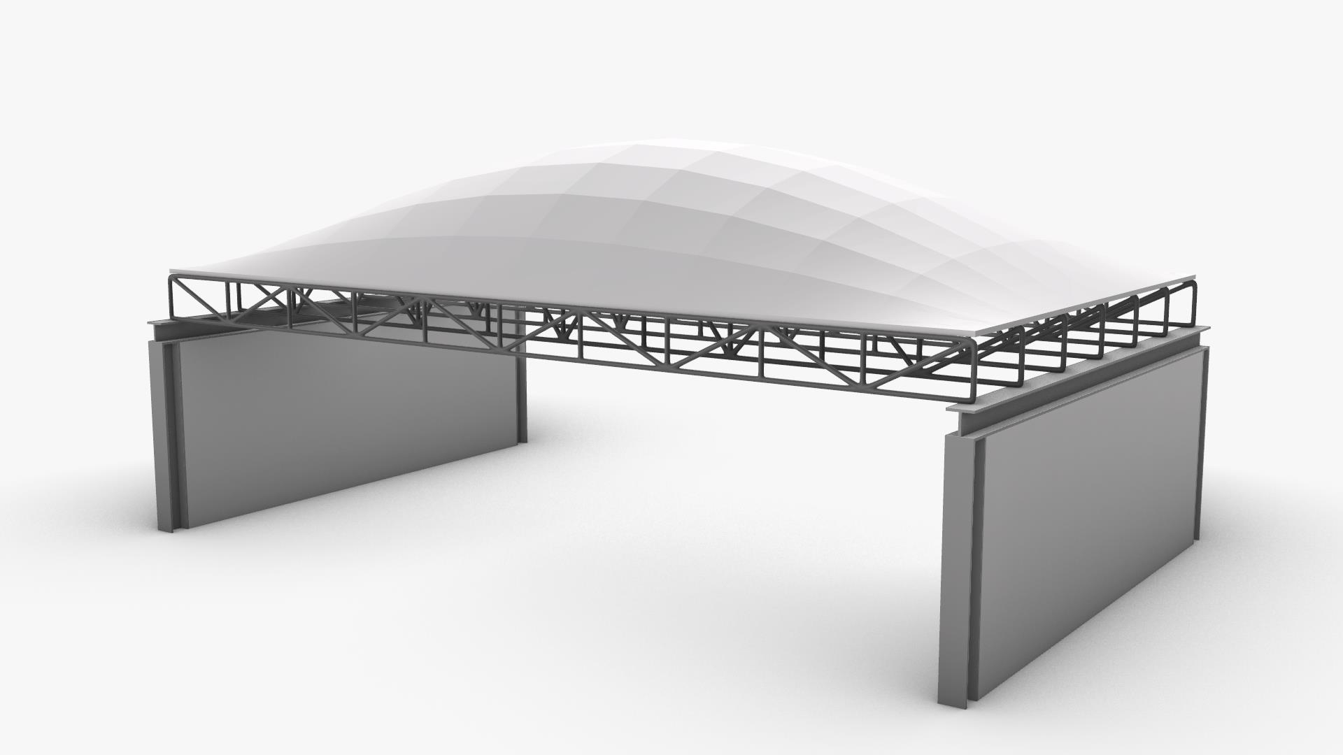 3D Model Concave Roof Truss - TurboSquid 2163338