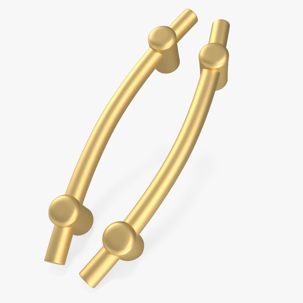 modelo 3d Tiradores De Puerta Gruesos Ovalados Dorados - TurboSquid 2237887