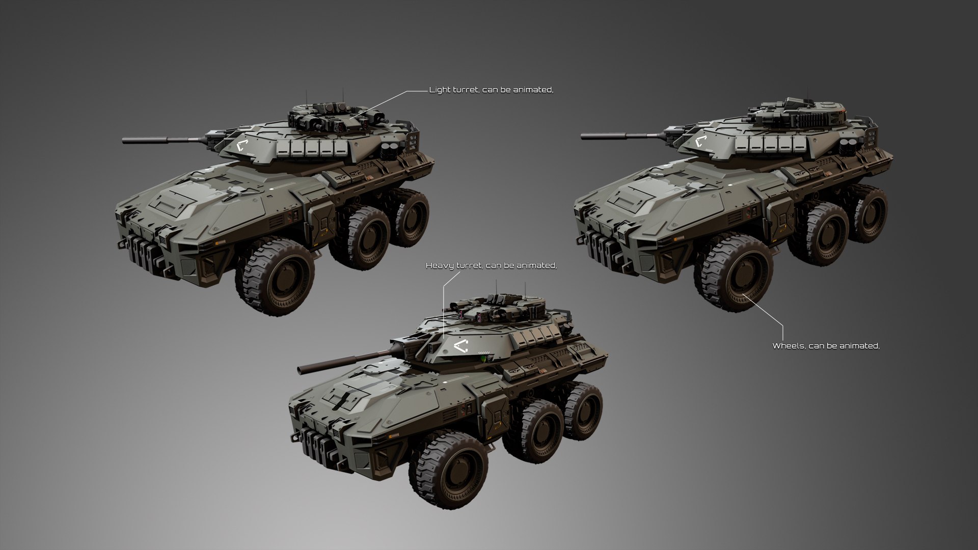 3D SF - Military Vehicle Model - TurboSquid 1802186
