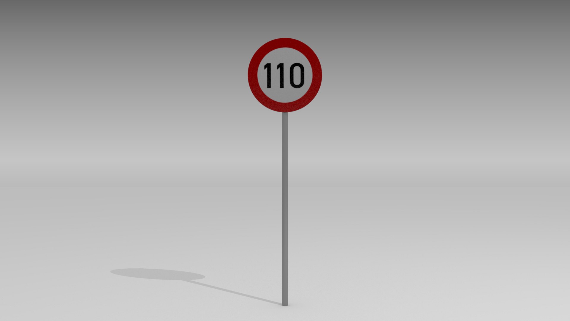 110 speed limit sign 3d model