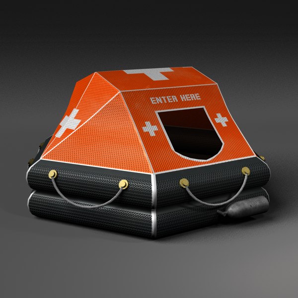 inflatable life raft 3d obj