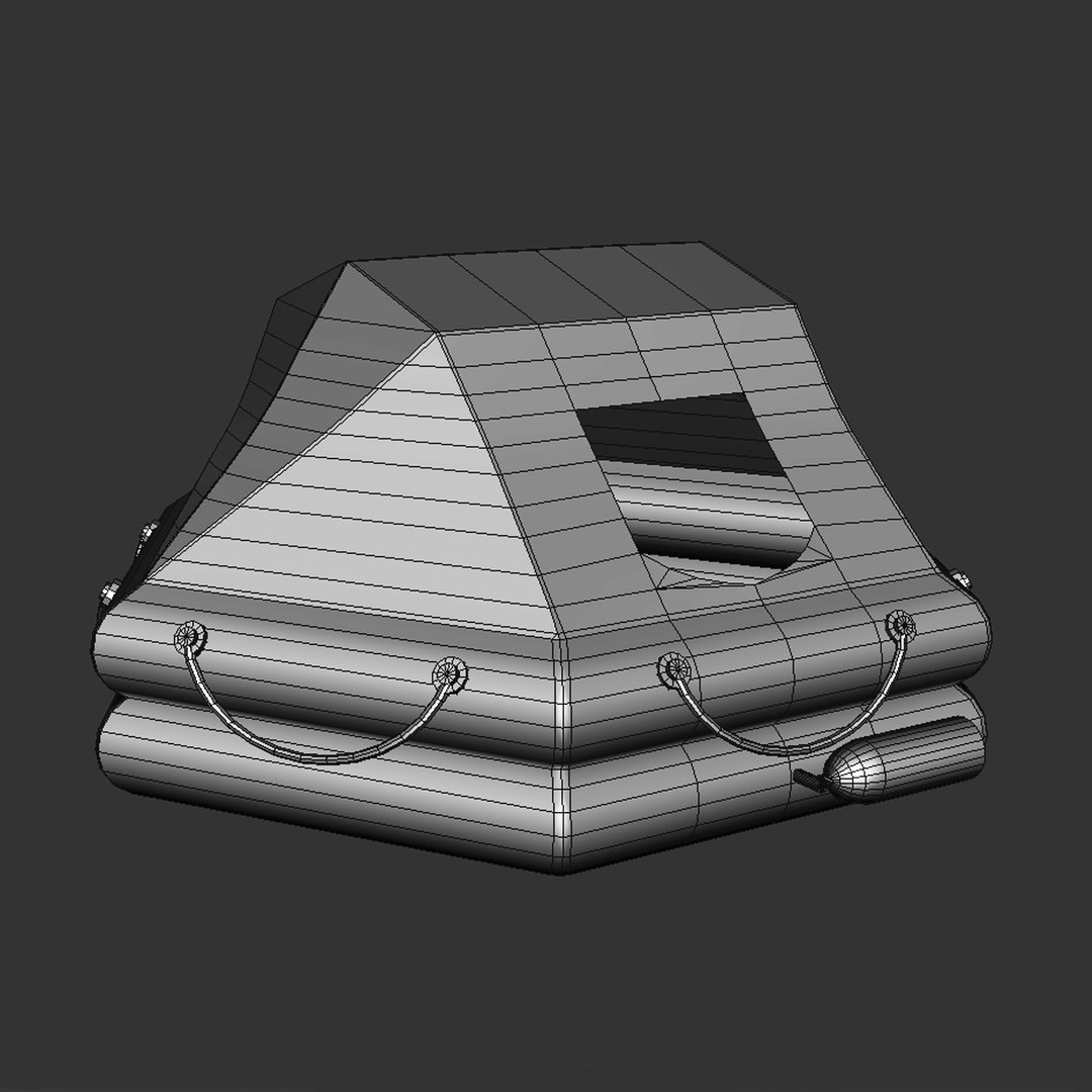 Inflatable Life Raft 3d Obj