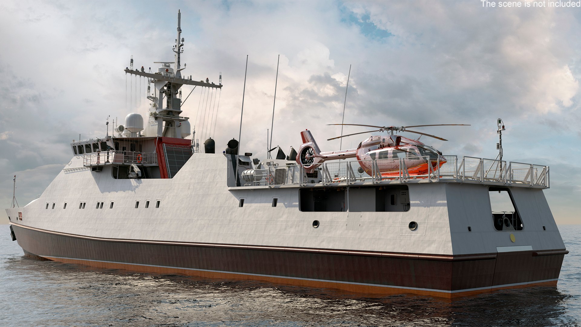 Coast Guard Ship With Helicopter Rigged 3D Model - TurboSquid 2274988