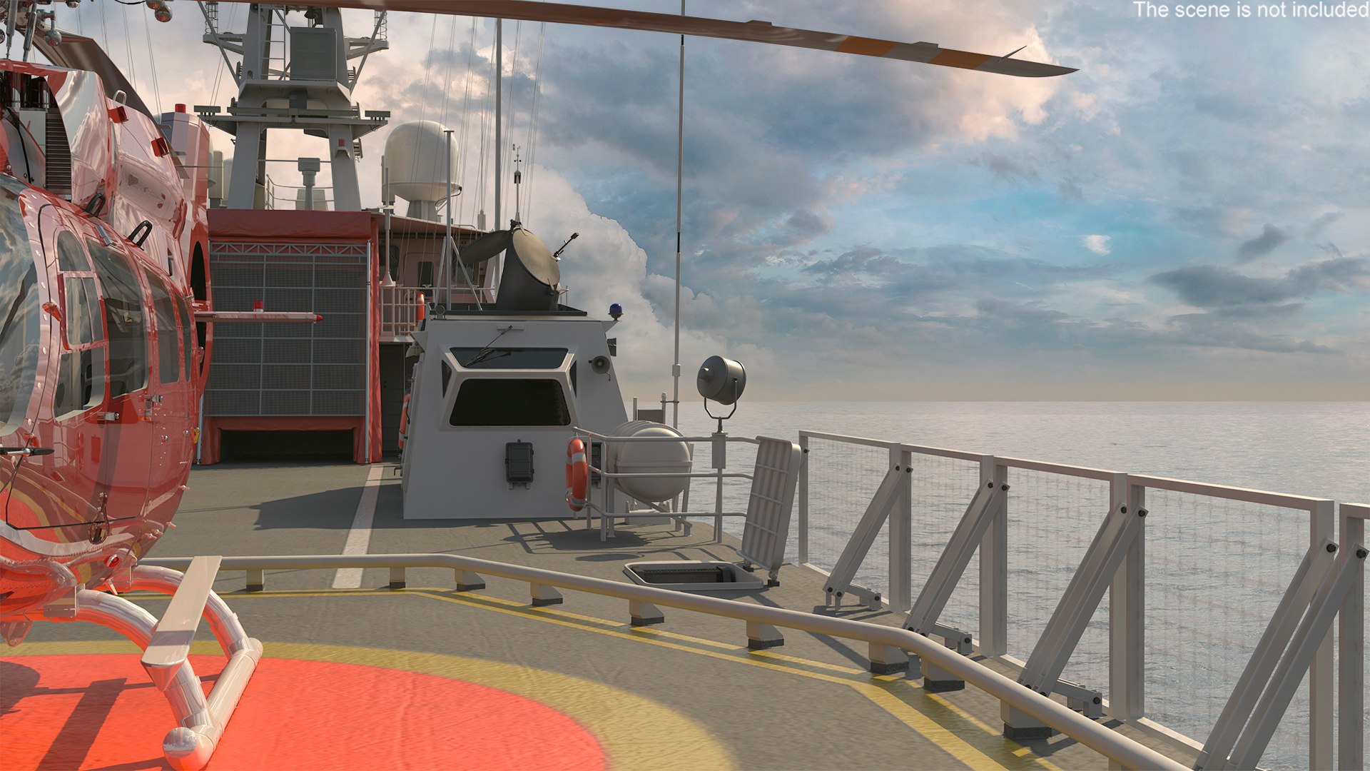 Coast Guard Ship With Helicopter Rigged 3D Model - TurboSquid 2274988