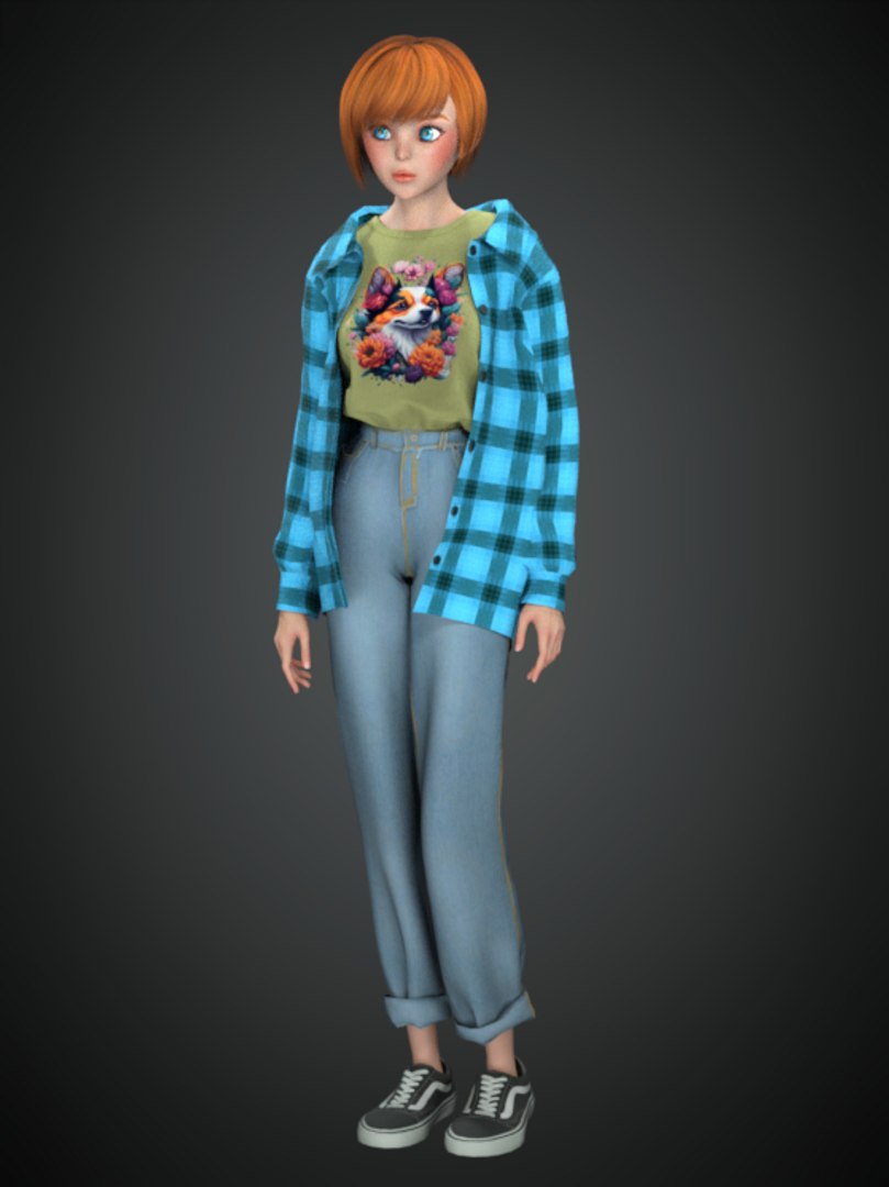 3D Model Cartoon Girl-Vina Rigged 3D Model - TurboSquid 2108760