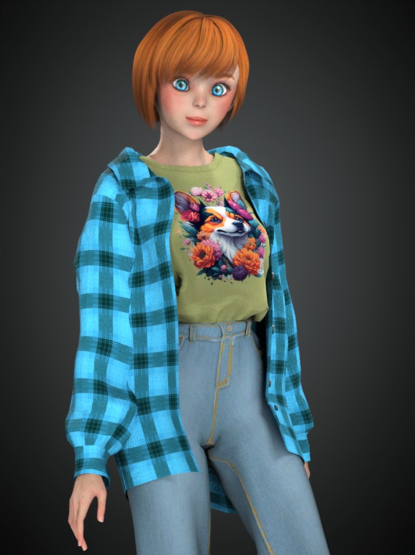 3D Model Cartoon Girl-Vina Rigged 3D Model - TurboSquid 2108760