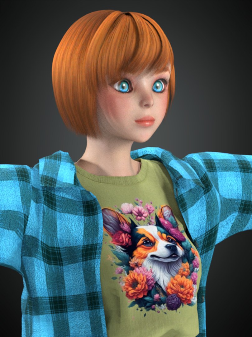 3D Model Cartoon Girl-Vina Rigged 3D Model - TurboSquid 2108760