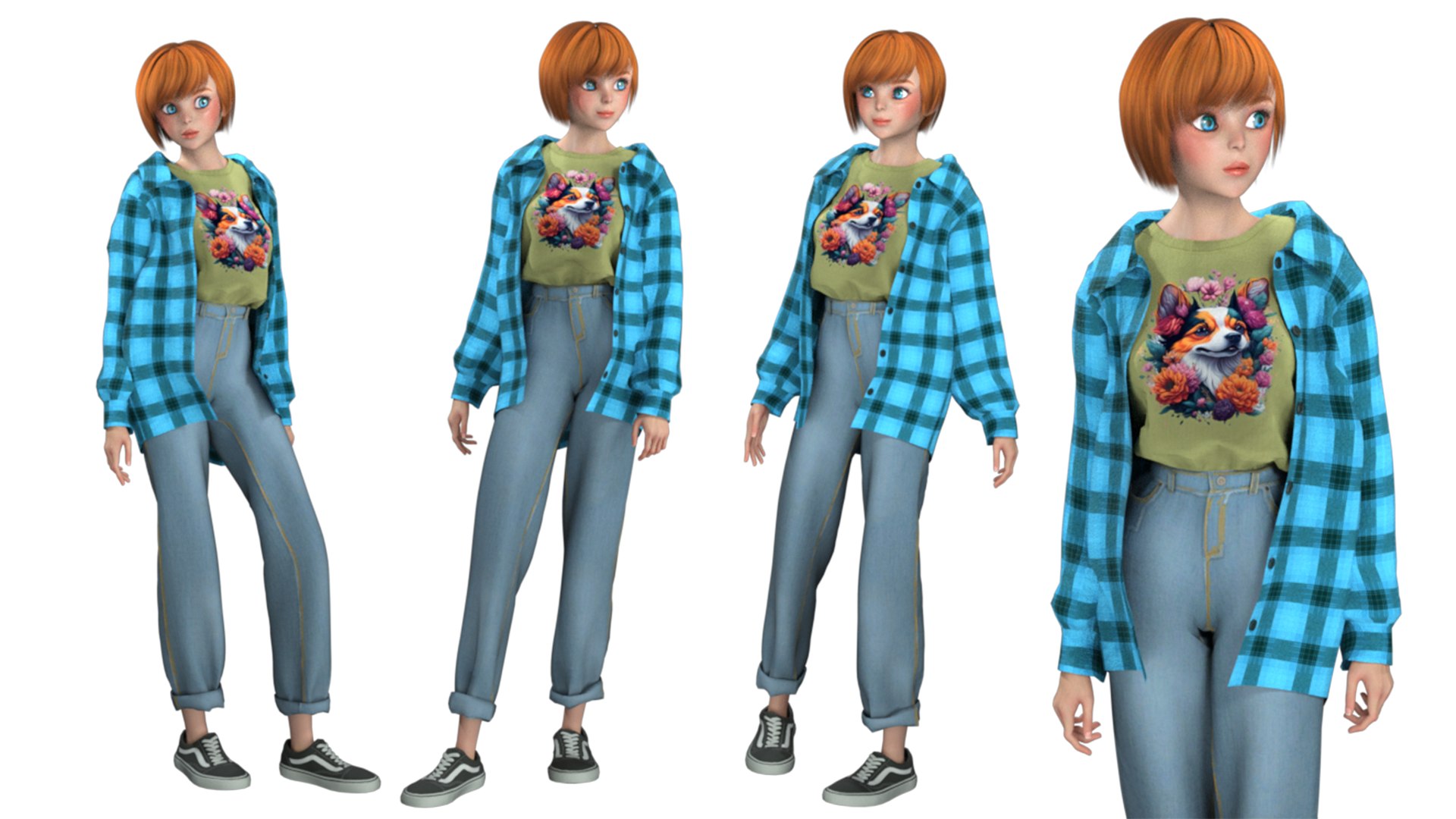 3D Model Cartoon Girl-Vina Rigged 3D Model - TurboSquid 2108760