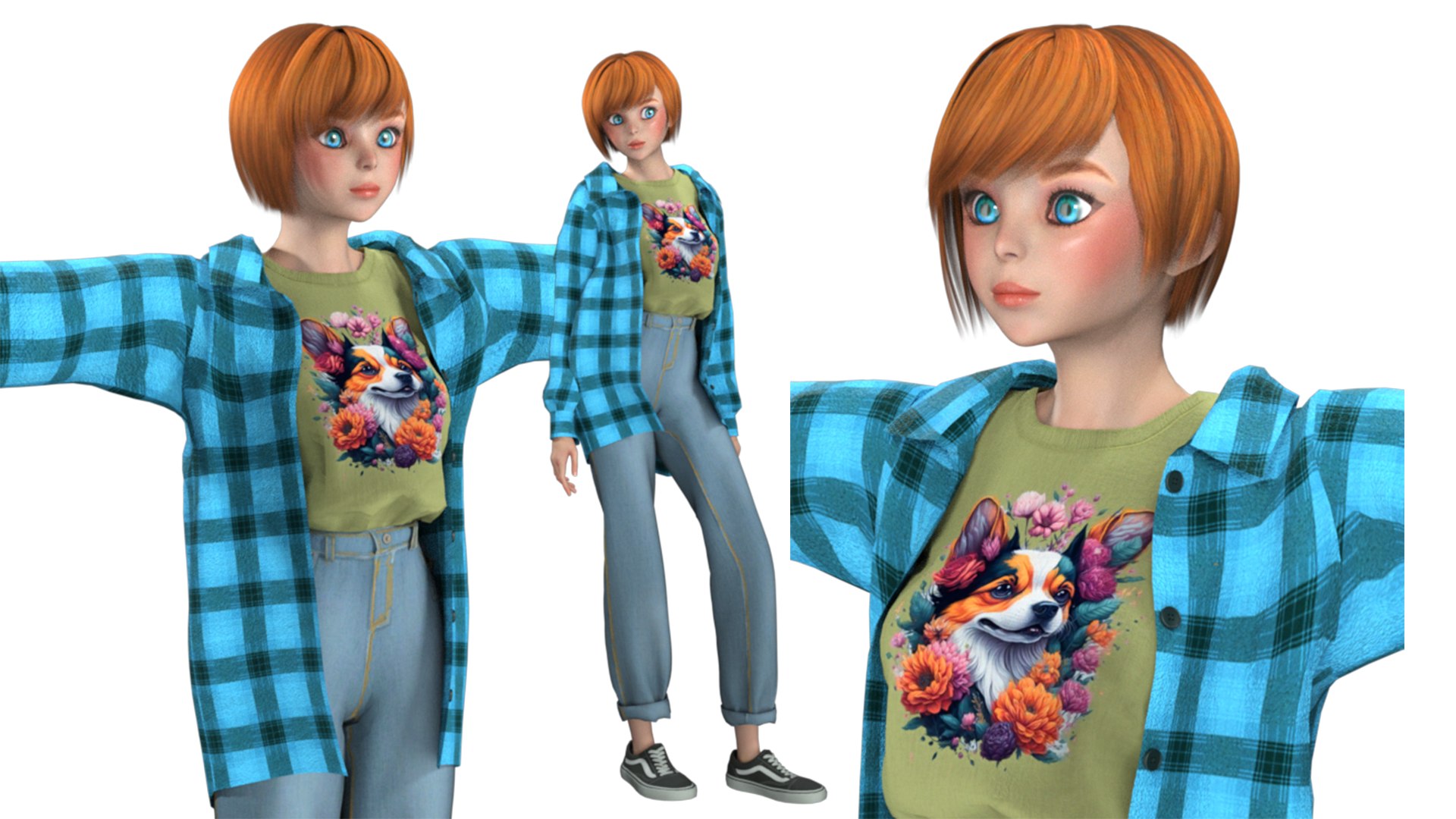 3D Model Cartoon Girl-Vina Rigged 3D Model - TurboSquid 2108760