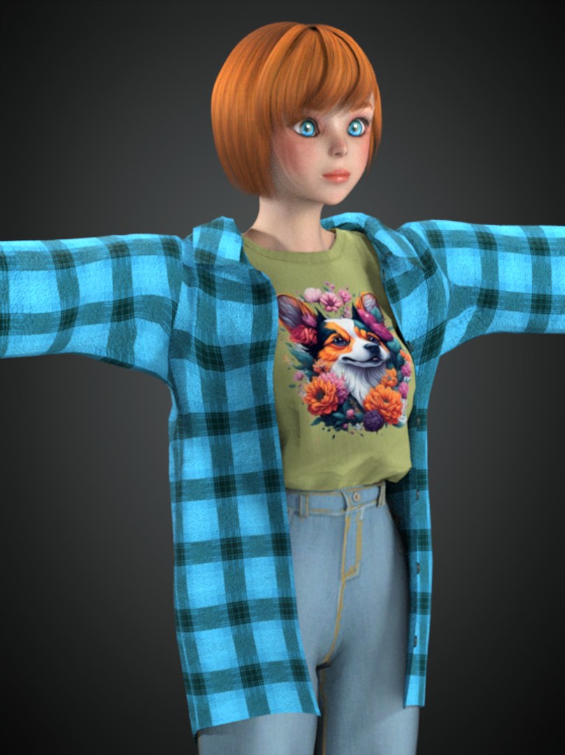 3D Model Cartoon Girl-Vina Rigged 3D Model - TurboSquid 2108760
