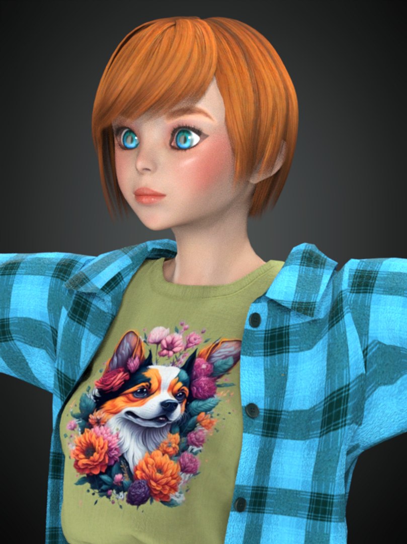 3D Model Cartoon Girl-Vina Rigged 3D Model - TurboSquid 2108760