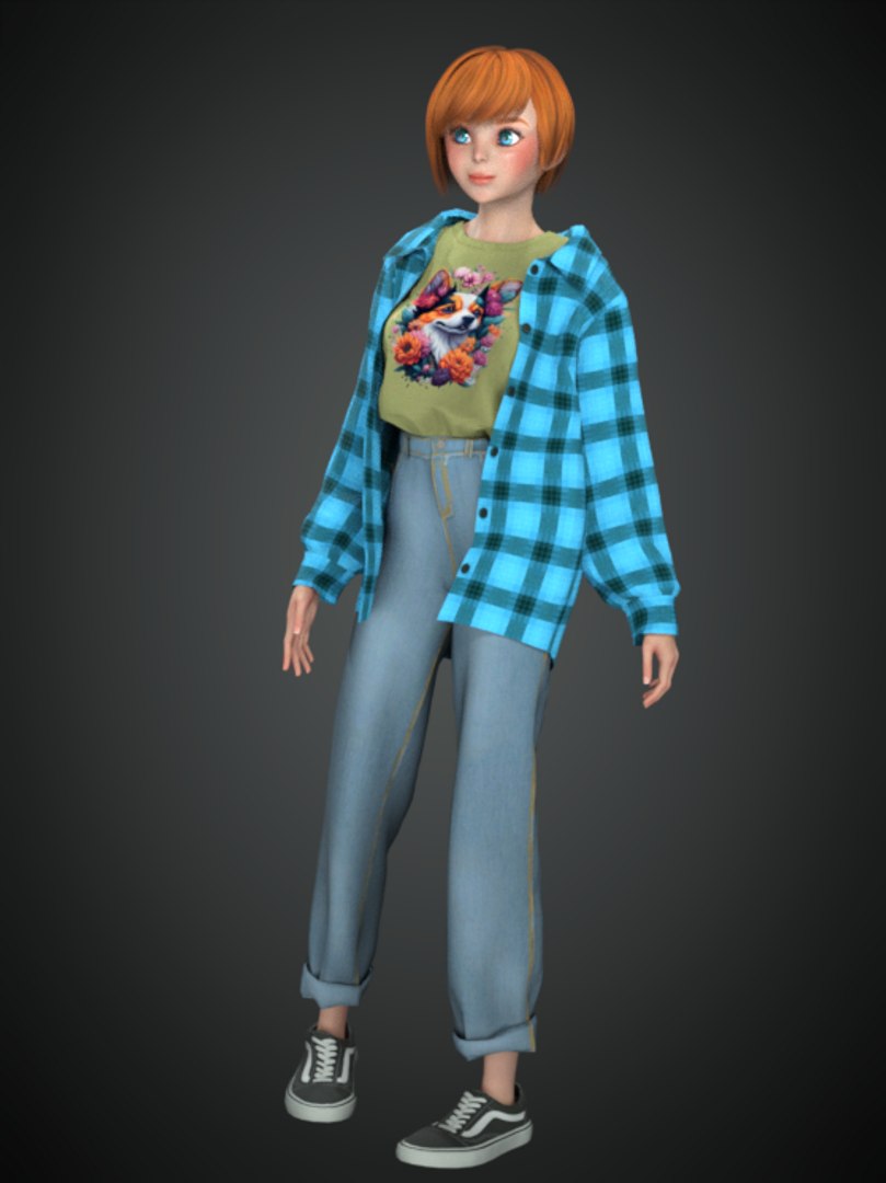 3D Model Cartoon Girl-Vina Rigged 3D Model - TurboSquid 2108760