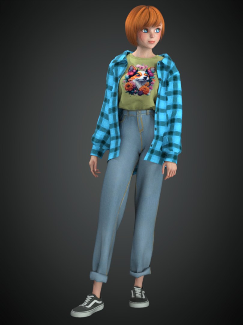 3D Model Cartoon Girl-Vina Rigged 3D Model - TurboSquid 2108760
