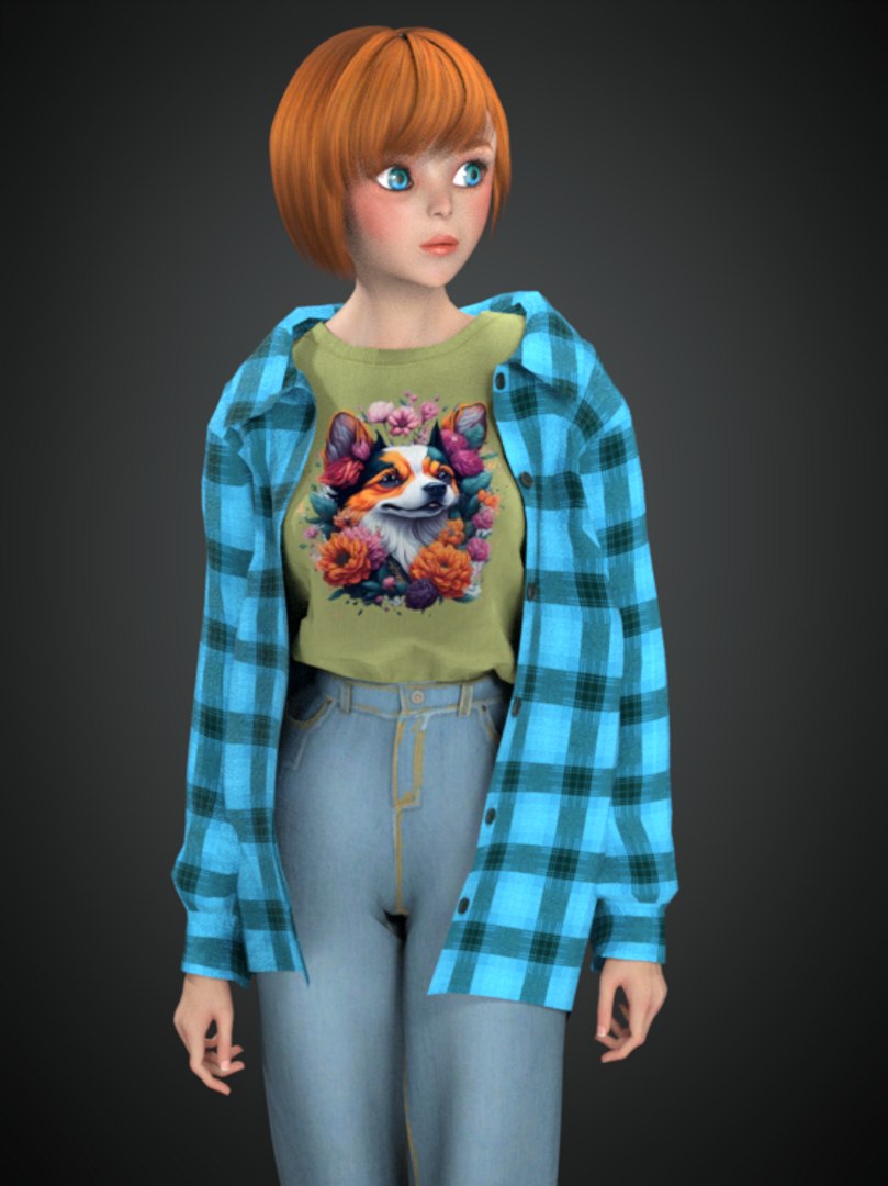 3D Model Cartoon Girl-Vina Rigged 3D Model - TurboSquid 2108760