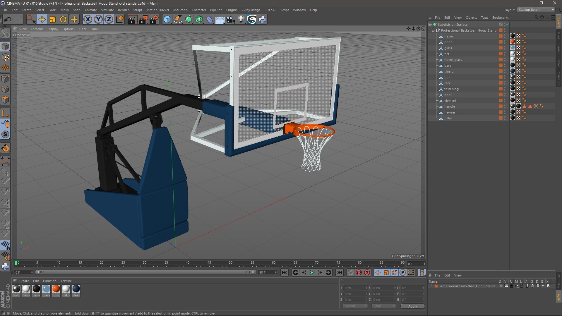 Professional Basketball Hoop Stand 3D Model - TurboSquid 2206395