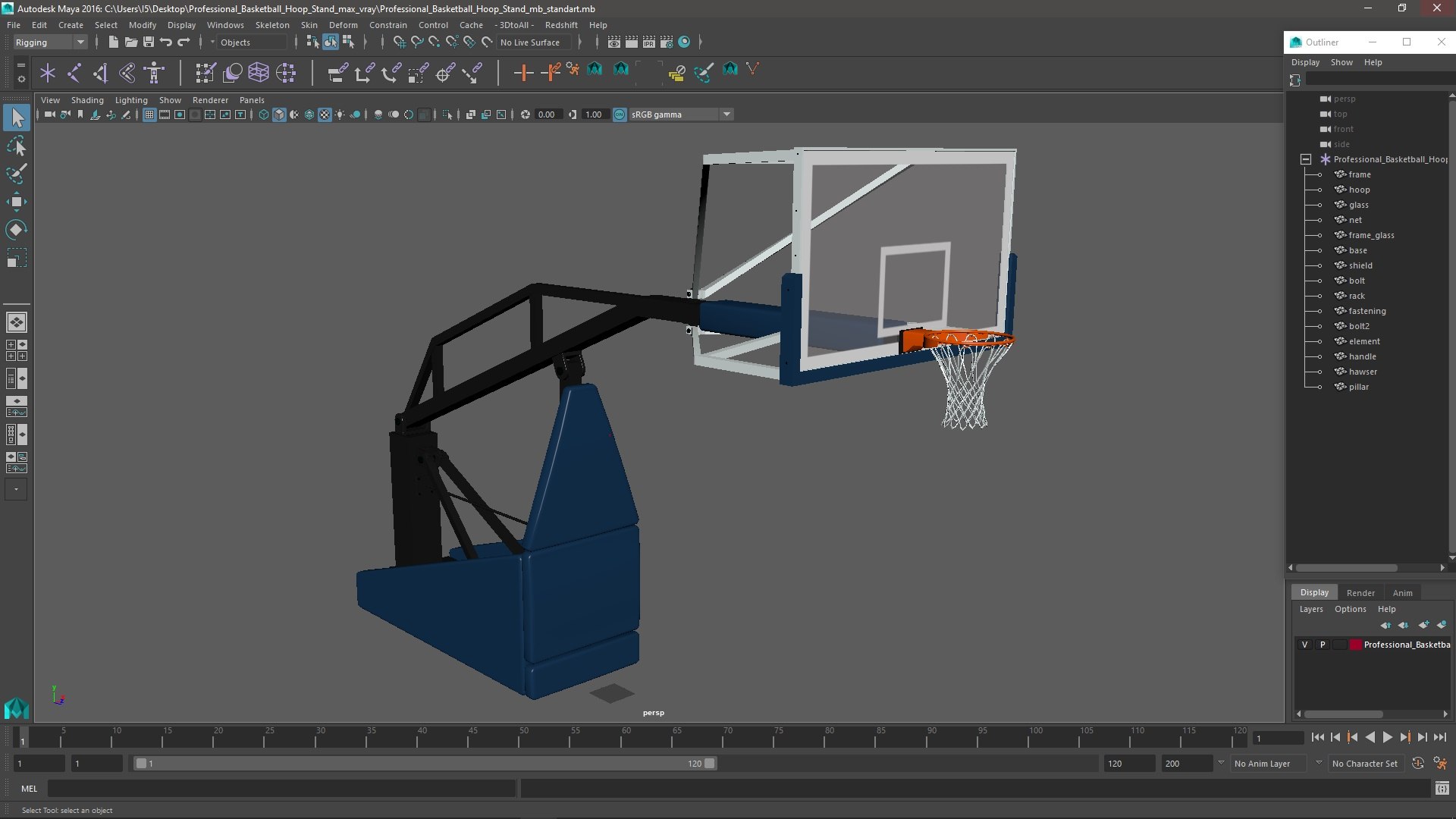 Professional Basketball Hoop Stand 3D Model - TurboSquid 2206395