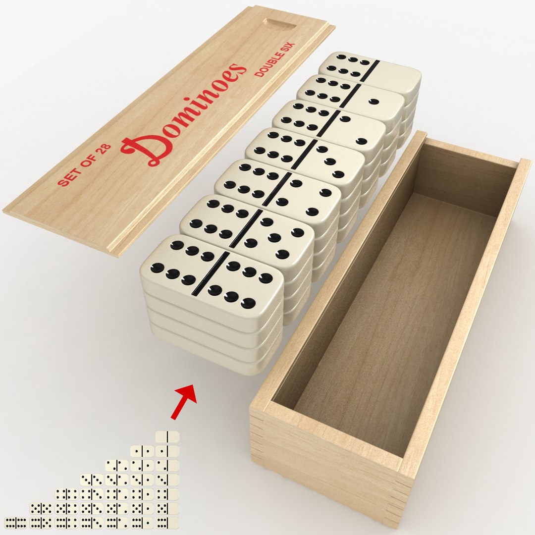 3d Model Realistic Dominoes Box Set