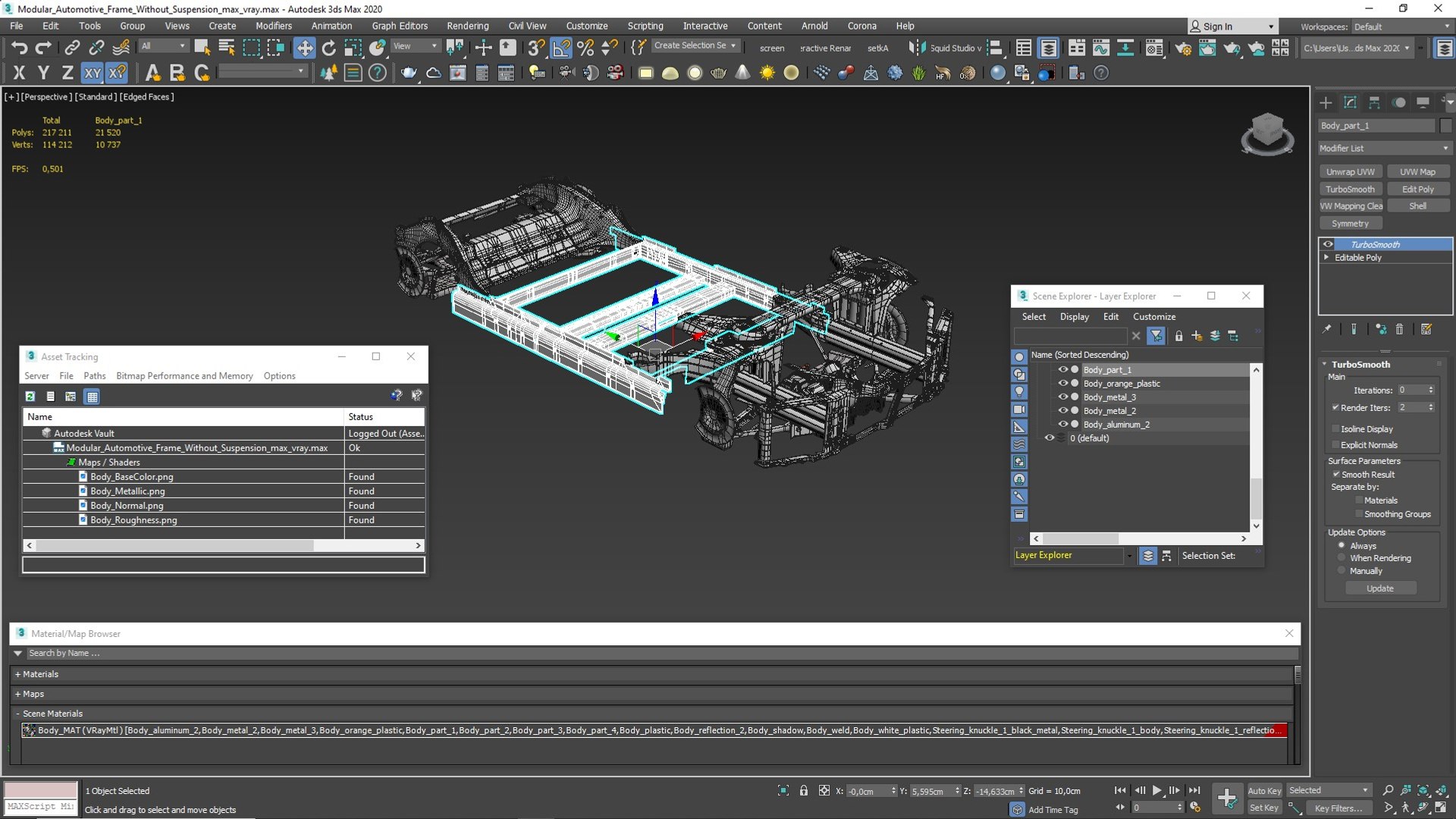 Modular Automotive Frame Without Suspension 3D Model - TurboSquid 2424603