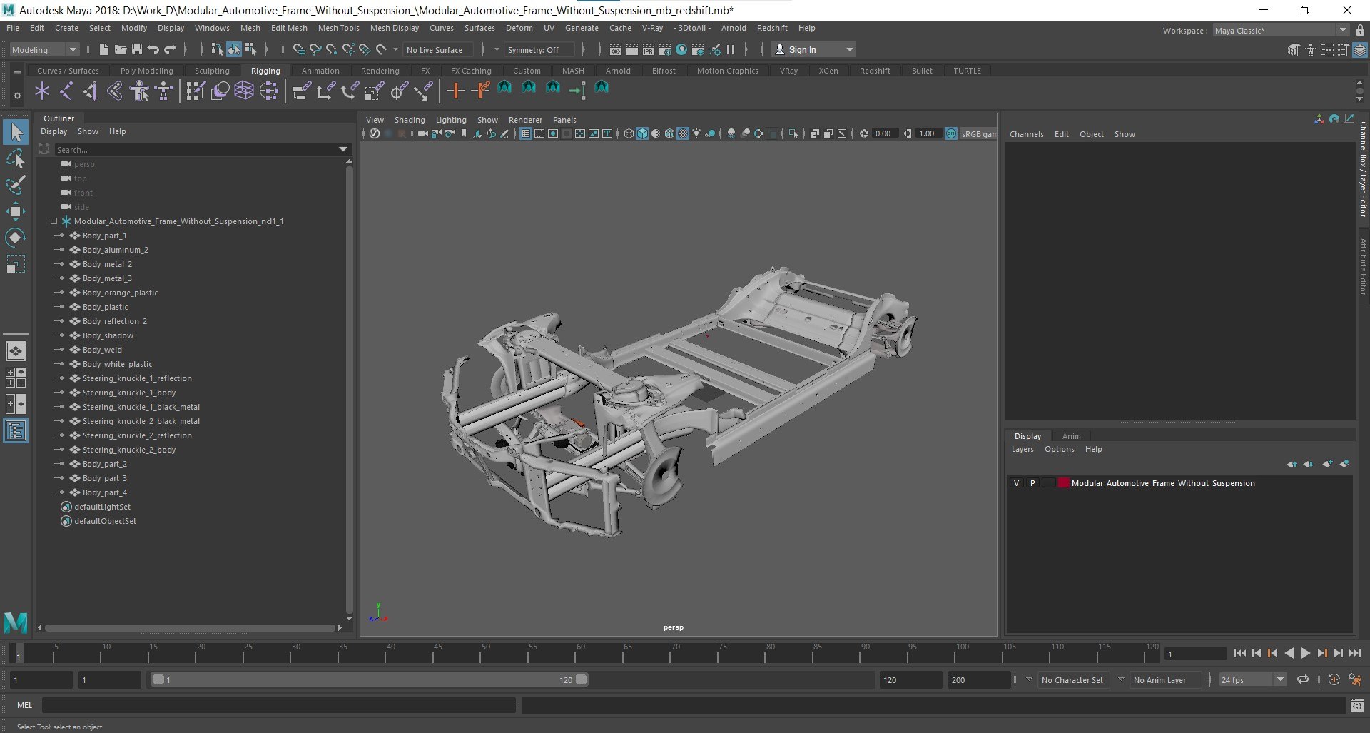 Modular Automotive Frame Without Suspension 3D Model - TurboSquid 2424603