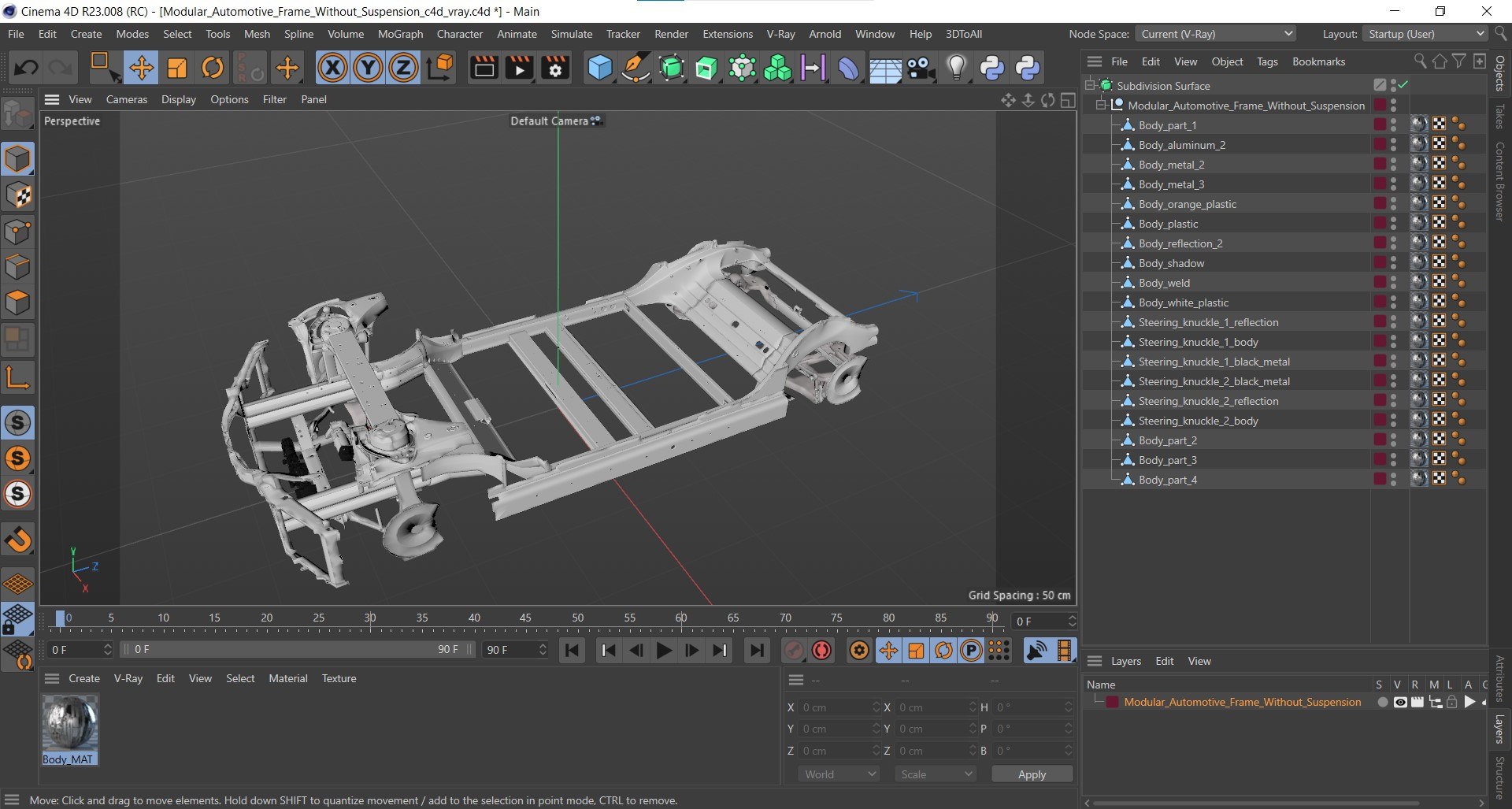 Modular Automotive Frame Without Suspension 3D Model - TurboSquid 2424603