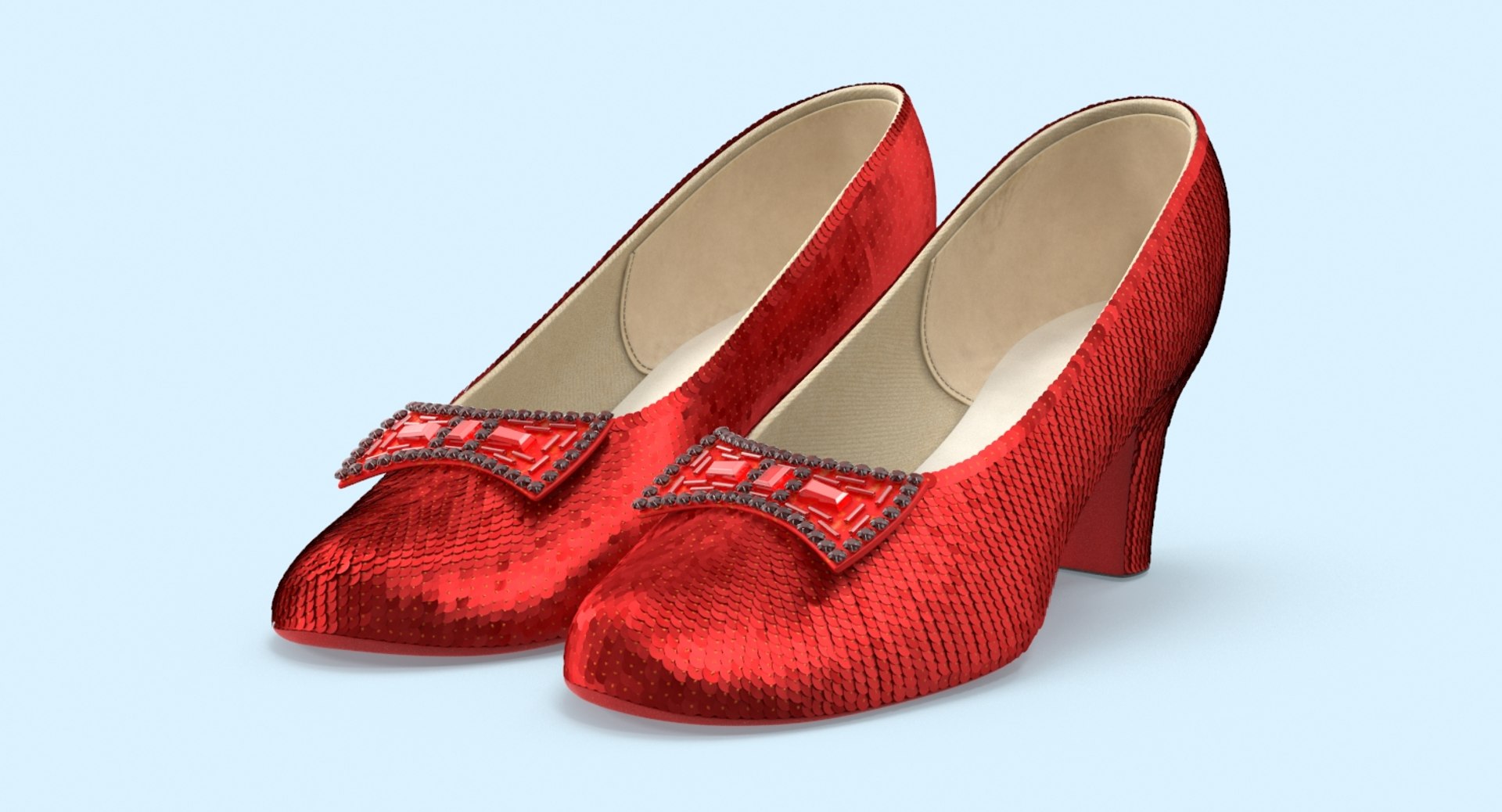 3d Model Ruby Sparkle Slipper