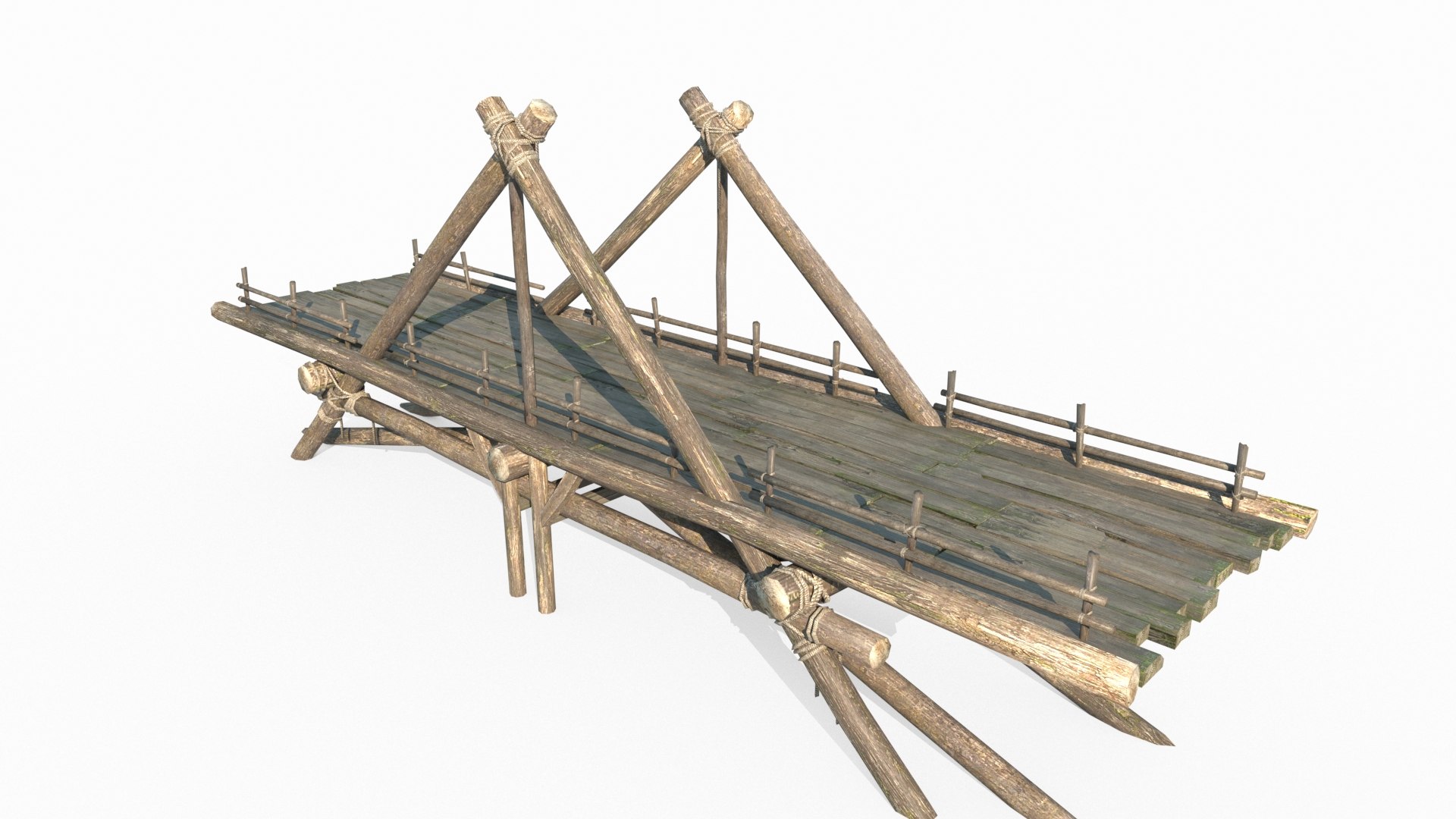 Ancient Traffic Facilities Wooden Bridge 3D Model - TurboSquid 2068282