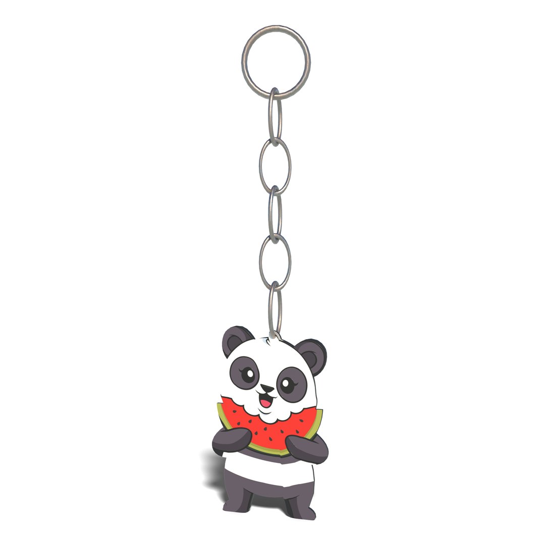 Panda With Watermelon Keychain 3D model - TurboSquid 2093425