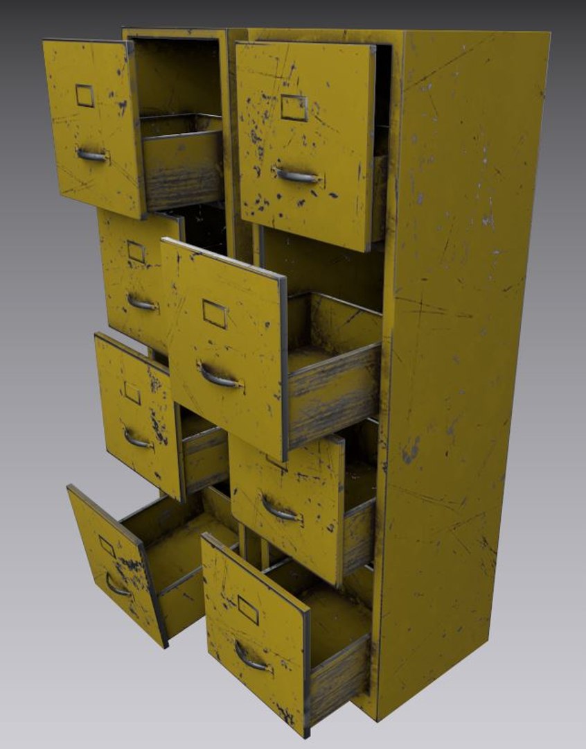 Scratched Double File Cabinet 3D - TurboSquid 1510690