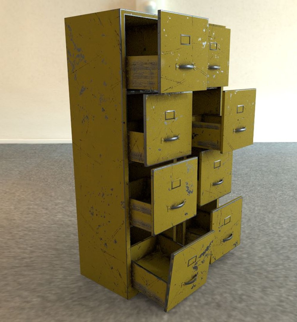 Scratched Double File Cabinet 3D - TurboSquid 1510690
