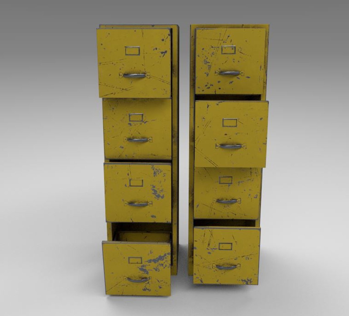 Scratched Double File Cabinet 3D - TurboSquid 1510690