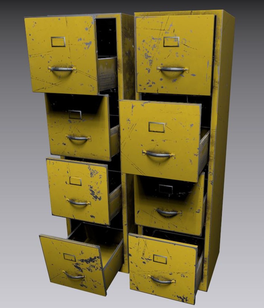 Scratched Double File Cabinet 3D - TurboSquid 1510690