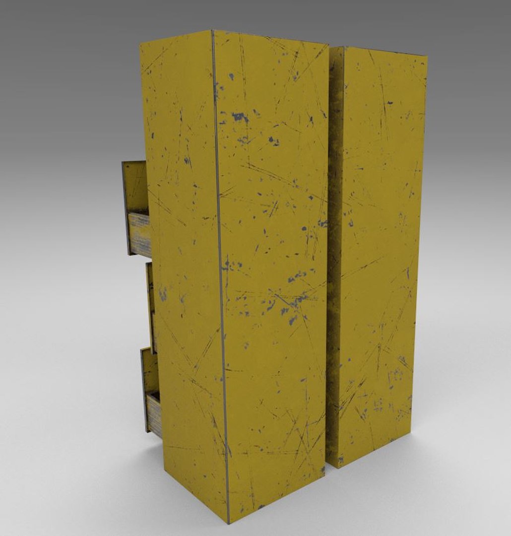 Scratched Double File Cabinet 3D - TurboSquid 1510690