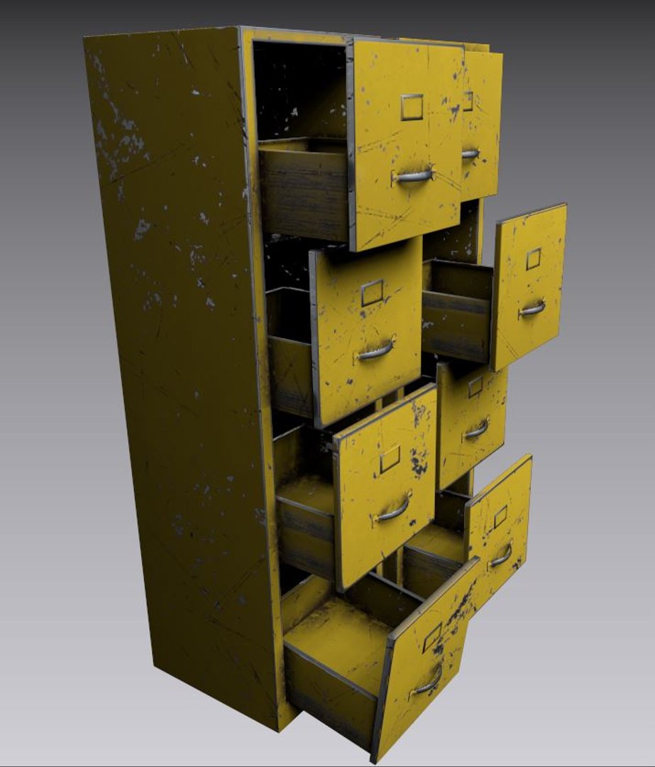 Scratched Double File Cabinet 3D - TurboSquid 1510690