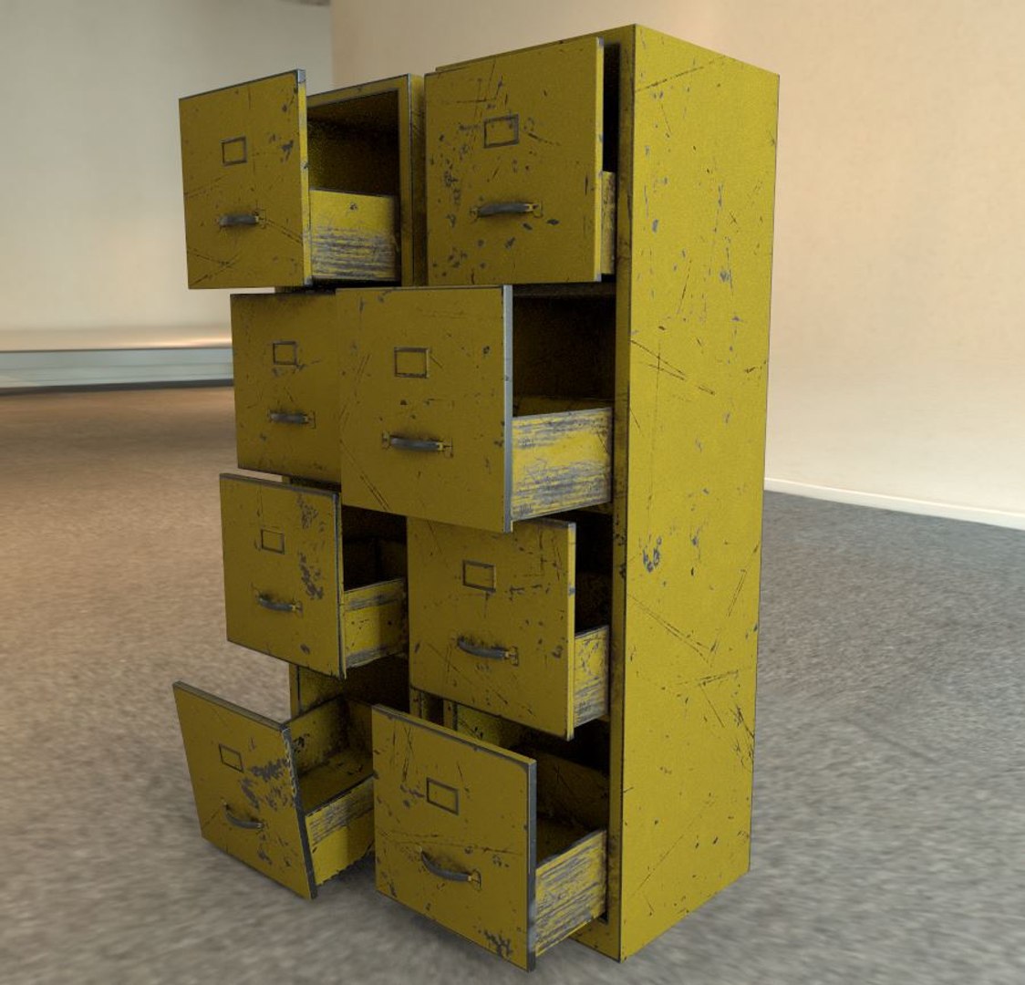 Scratched Double File Cabinet 3D - TurboSquid 1510690